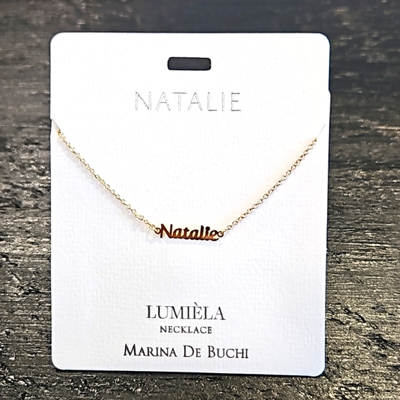 Lumiela | Jewelry | Natalie Script Name Chain Necklace | Poshmark